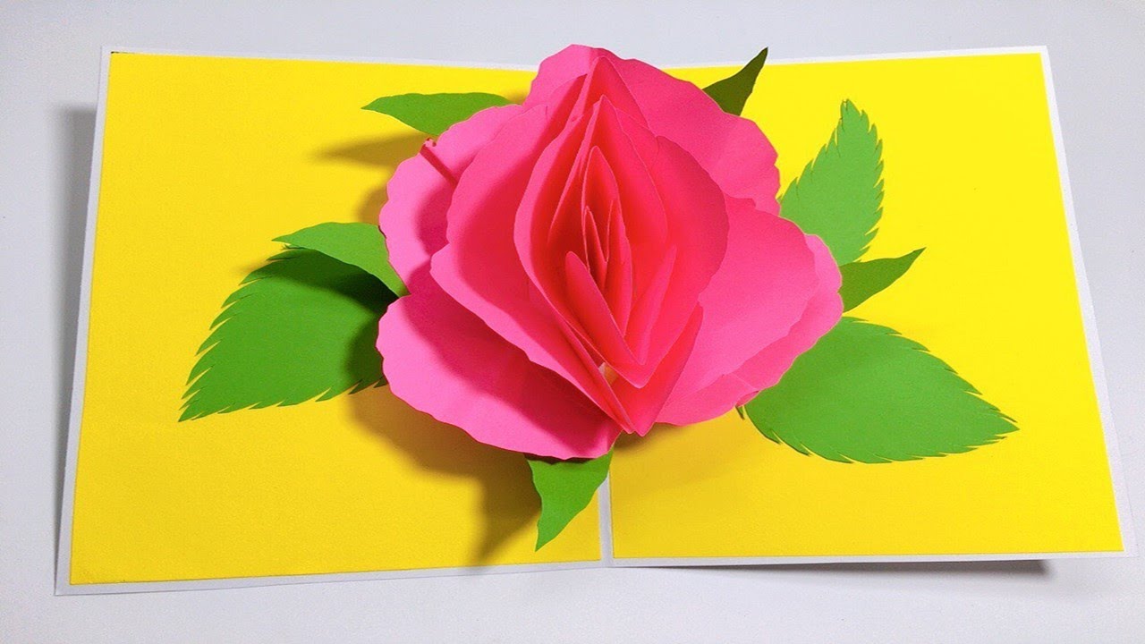 How To Make 3D Rose Card | DIY 3D Flower Card | Greeting Card | DG ...