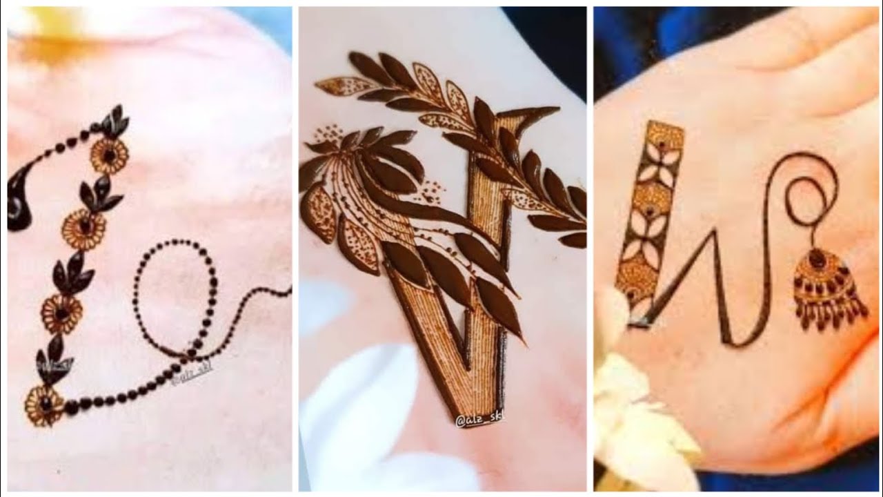 Alphabet Mehndi Design | T U V W X Y Z Mehndi Design | A to Z Letter ...