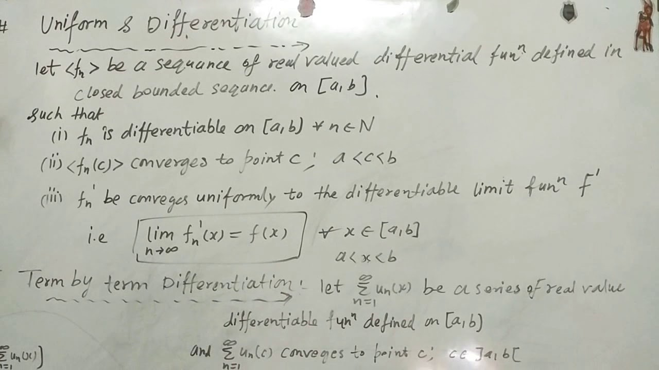 Uniform & differentiation ( term by term differentiation) [ statement ...