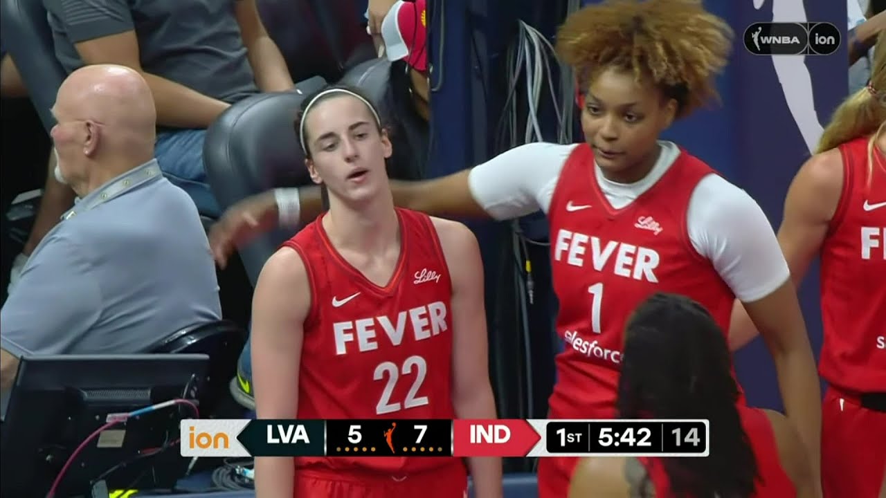TECHNICAL, Caitlin Clark Hits Stanchion After FLOP Gets Foul Call ...