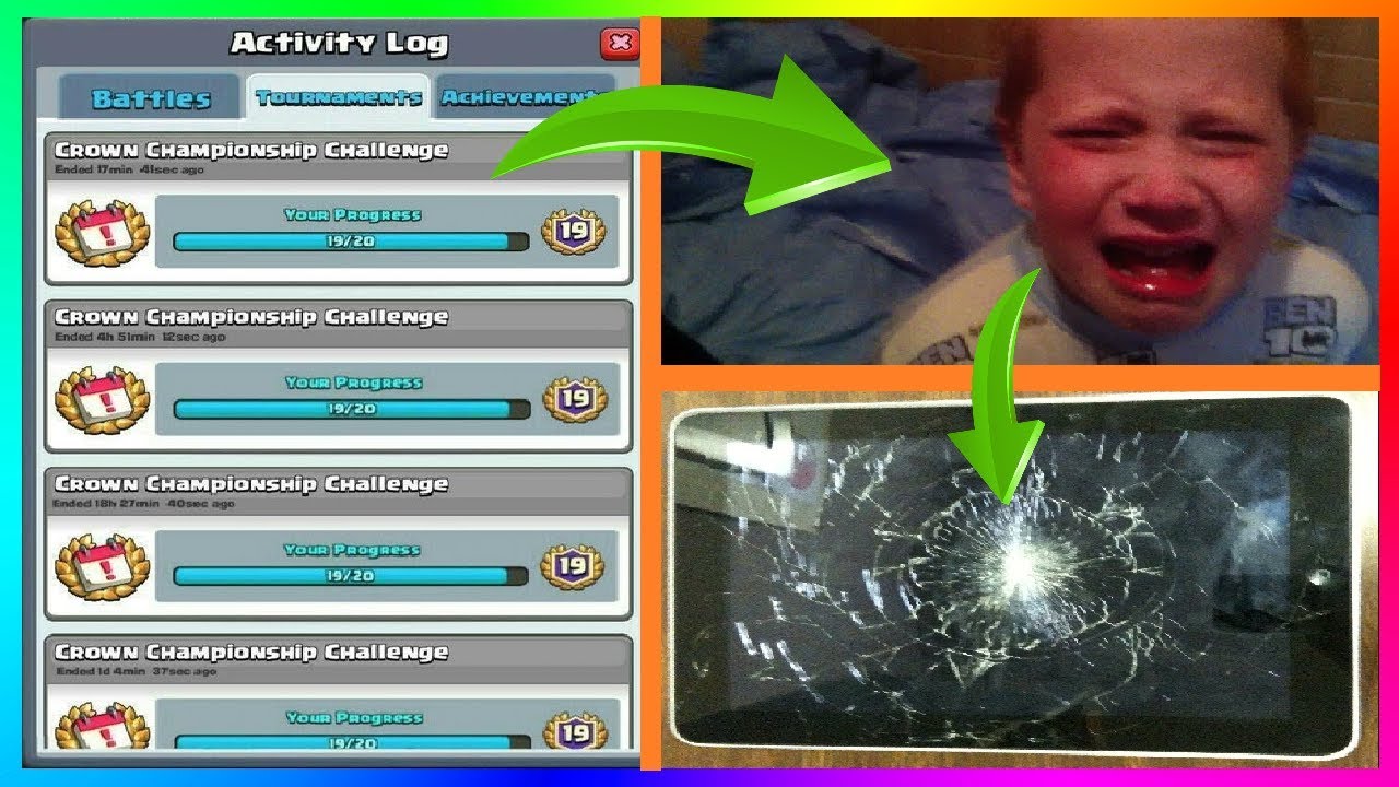 kid breaks his ipad and starts crying after losing in the crown ...