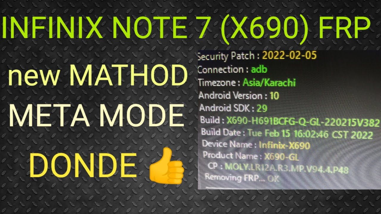 INFINIX NOTE 7 (X690) FRP EASY MATHOD UNLOCK TOOL 🔥 - YouTube