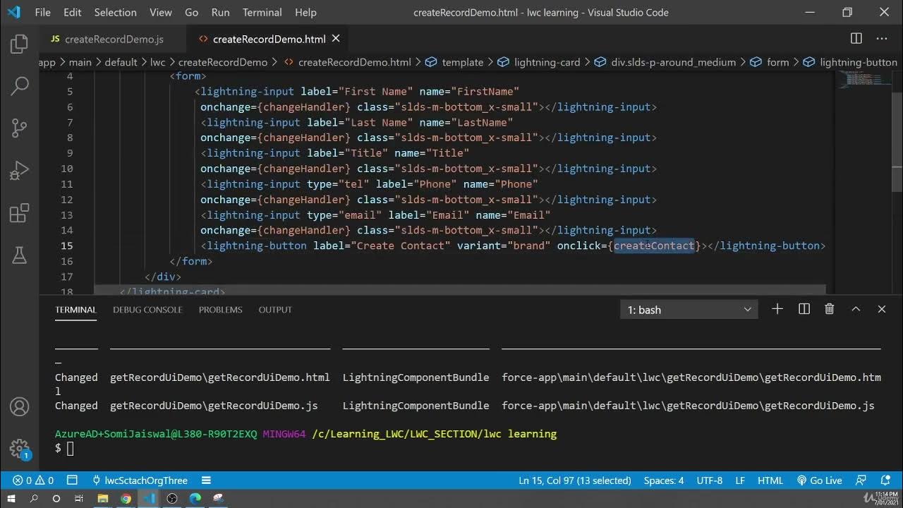 19 Lightning Data Service Wire Adapters and Functions 13 createRecord function - YouTube