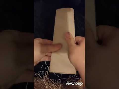 Kağıt havlunun içindeki kartonlarla hasır kutu , sepet yapımı