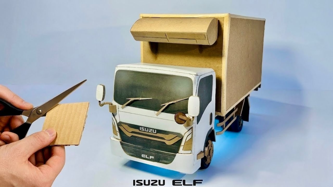 How to Make a Realistic Isuzu ELF New Truck Model | DIY cardboard Paper ...