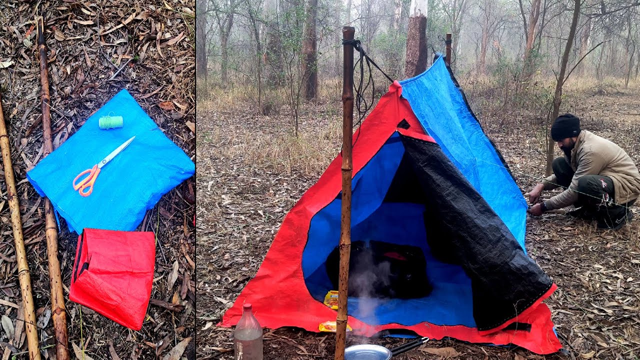 Tarp Tent Setup Step By Step bushcraft - Tarp Shelter For Survival ...