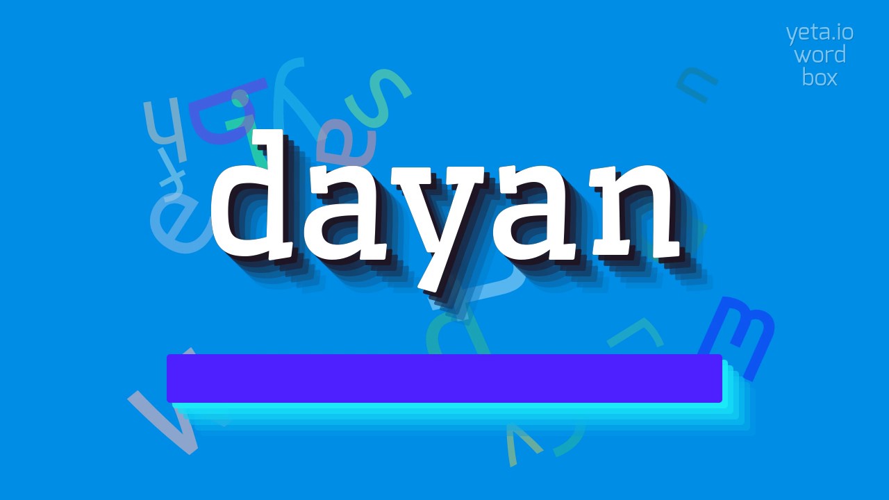 How to say "dayan"! (High Quality Voices) - YouTube