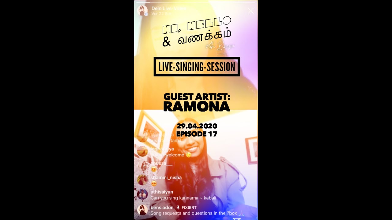 Hi, Hello & Vanakkam with Bensia - Episode 17 - The Live-Singing ...