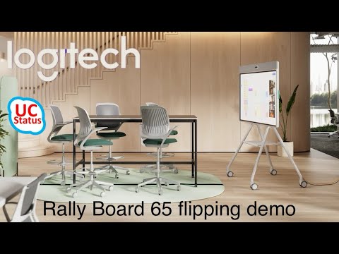 Quick demo of the flip on the Logitech Rally Board 65 on the cart - YouTube
