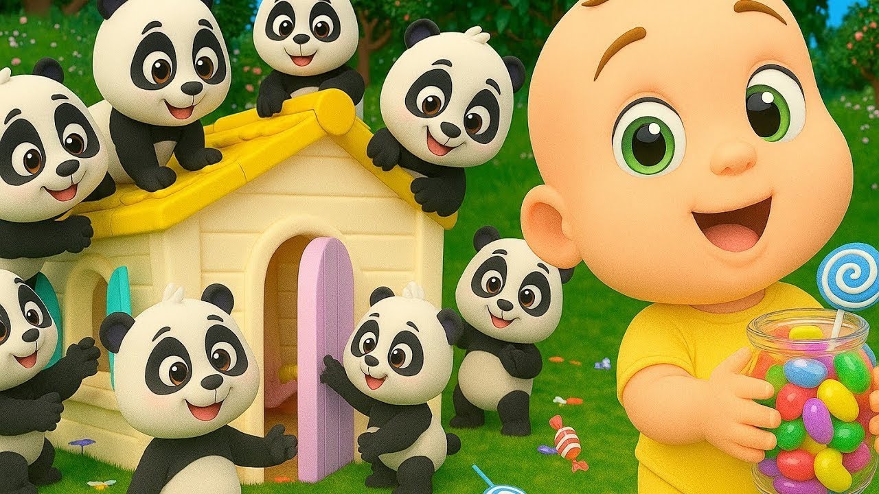 Count with Pandas | 10 Little Friends | Kids Learning Song | Bhoo bhoo ...