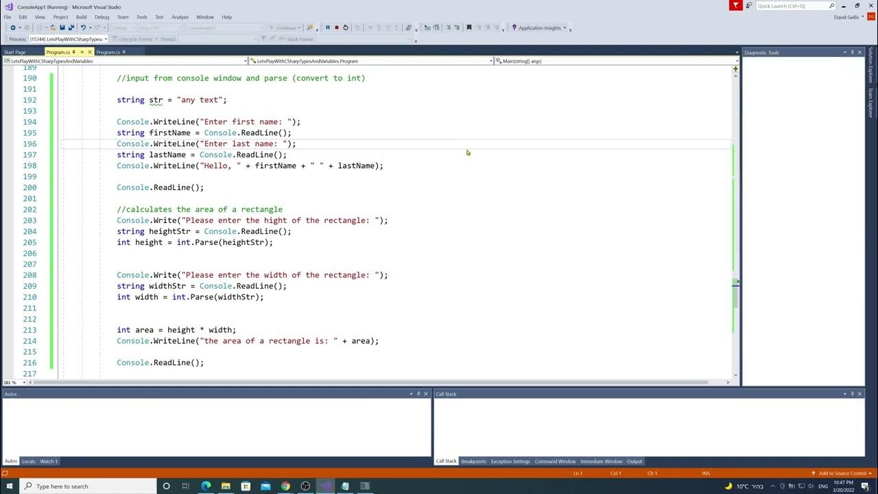 C Sharp Course Input From Console Window And Parse Convert To Int ...