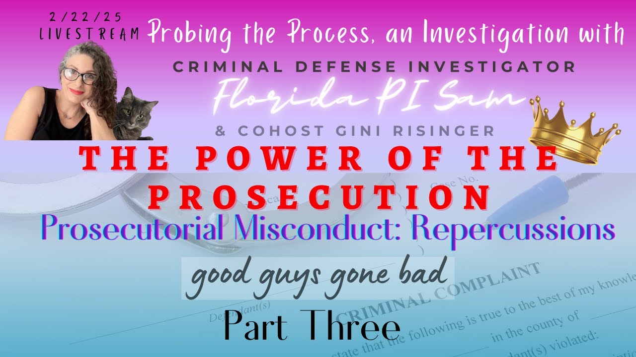 Private Investigator Probes the Process: Consequences of Prosecutorial ...