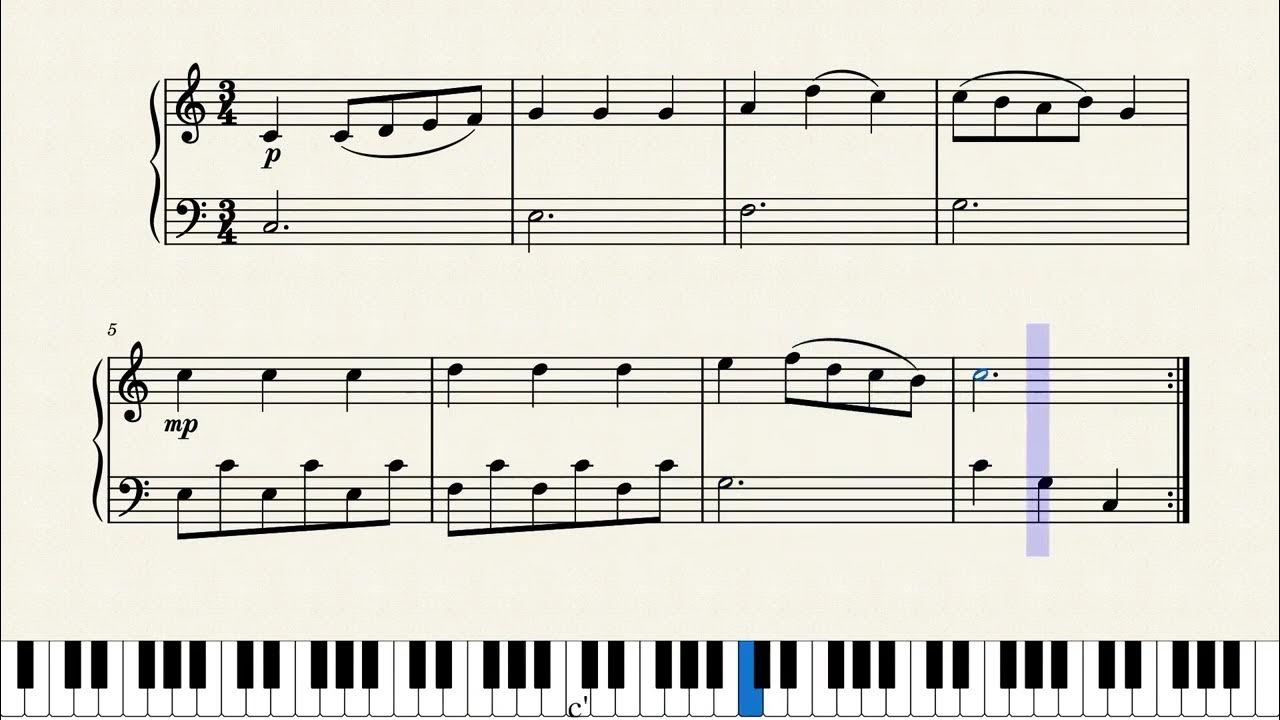 Minuet in C (A:3) - Alexander Reinagle - ABRSM 2023 & 2024 - Grade 1 Piano Exam - YouTube