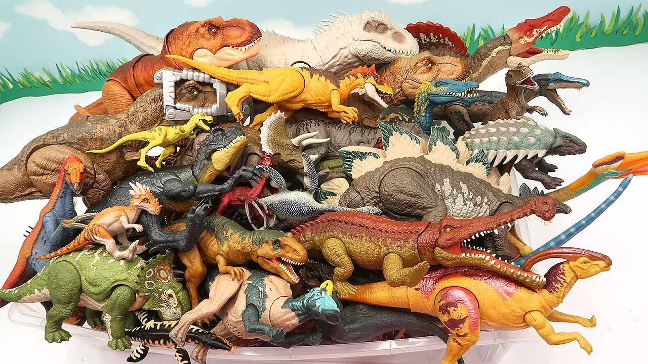 100 Dinosaur In Giant Box! Jurassic World Dinosaur T-Rex, Brachiosaurus ...