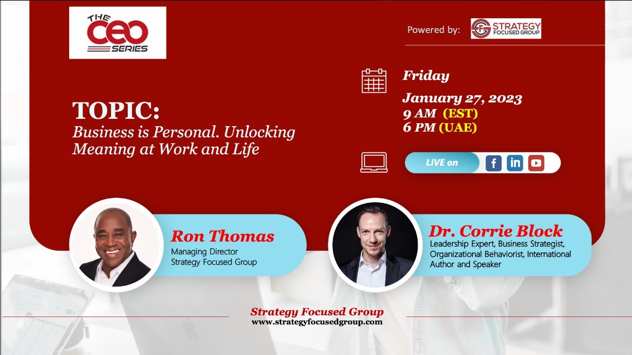 The CEO Series with Dr. Corrie Block - YouTube