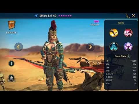 Raid Shadow Legends Hero Showcase Sikara lv 60 - YouTube