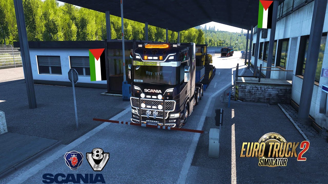 Expert Transport: Euro Truck Simulator 2 Scania V8 Low loader Dozer ...