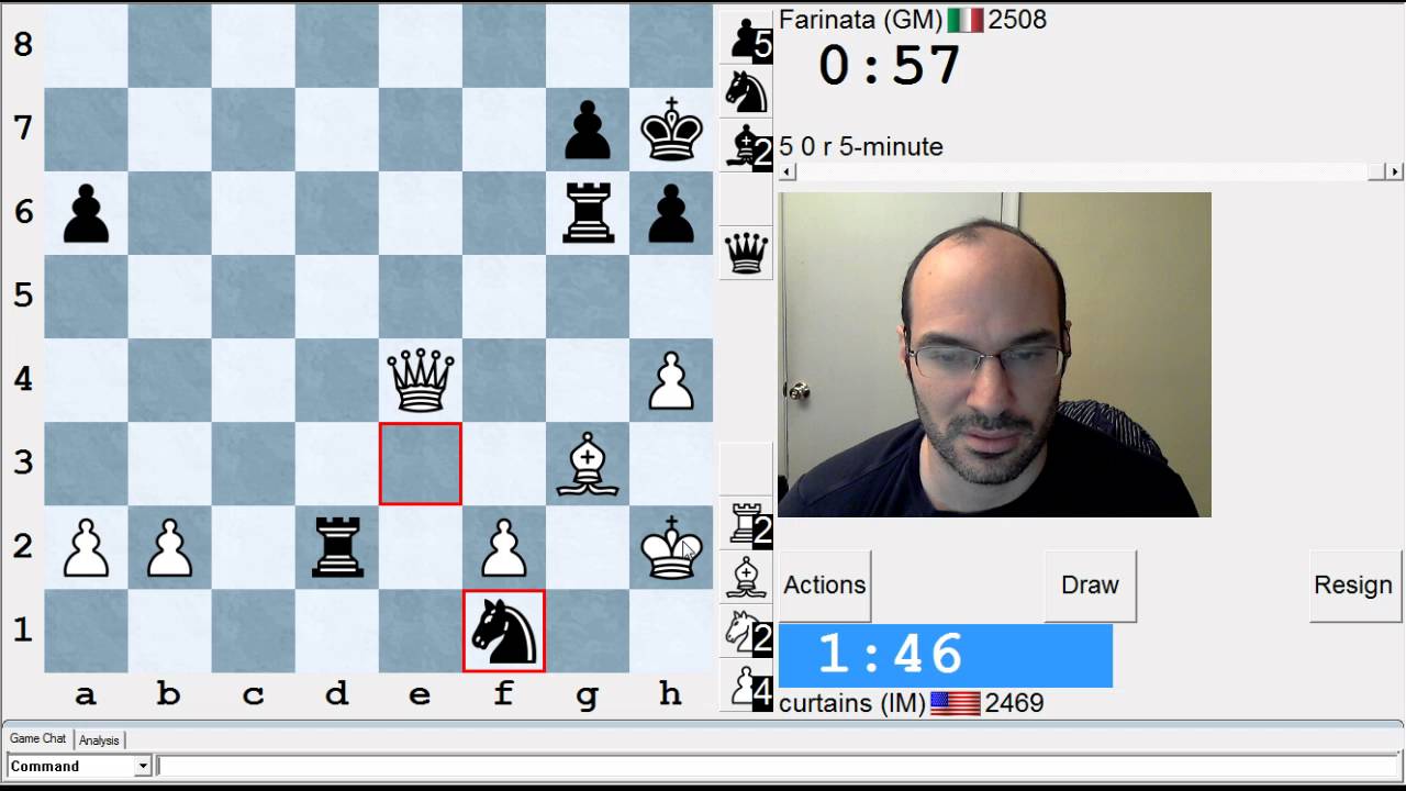 5 minute chess #551: IM Greg Shahade vs GM Farinata - YouTube