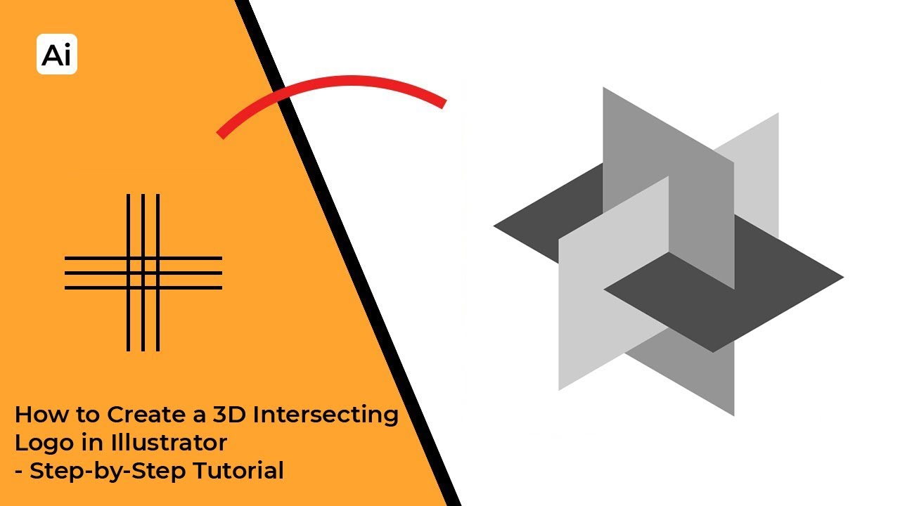 How to Create a 3D Intersecting Logo in Illustrator | Step-by-Step ...
