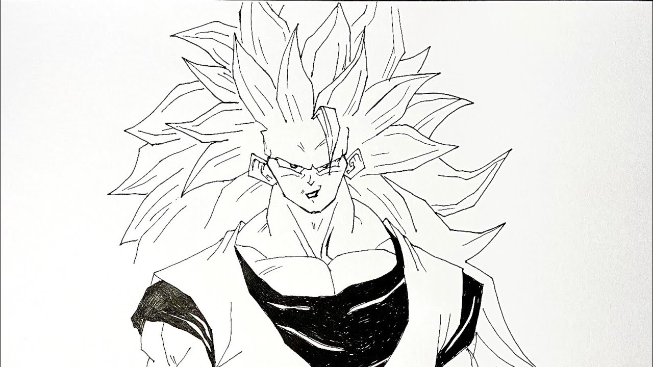 How to draw Goku SSJ3 - YouTube