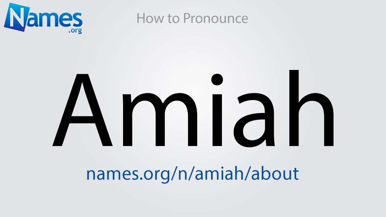 How to Pronounce Amiah - YouTube