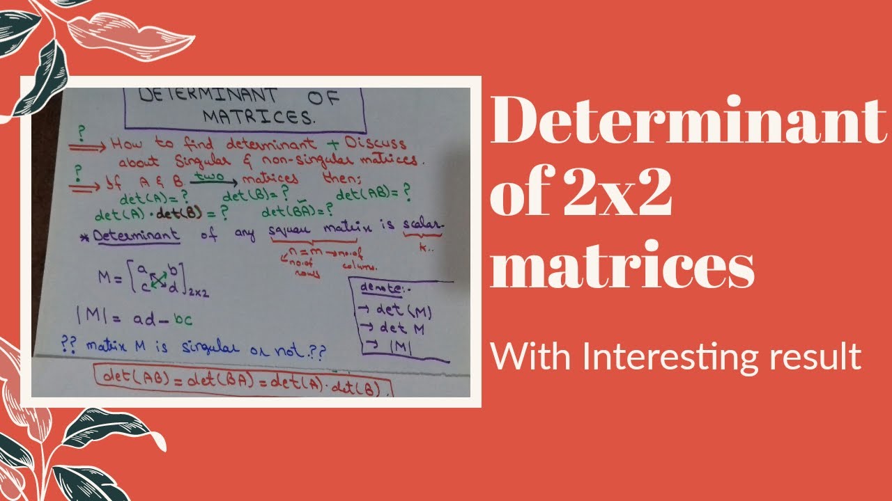 Determinant of 2x2 matrices | matrices | determinant of matrices - YouTube
