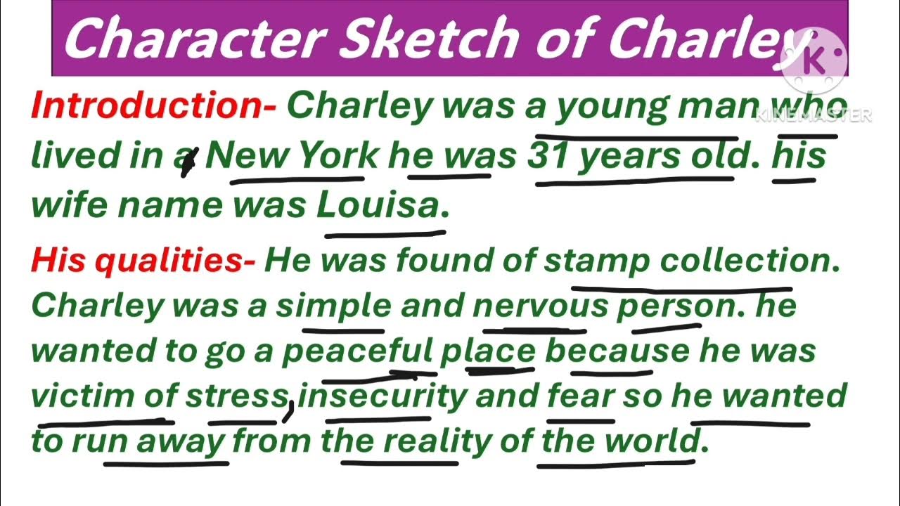 charley ka character sketch the third level || charley character sketch class 12th #english ...