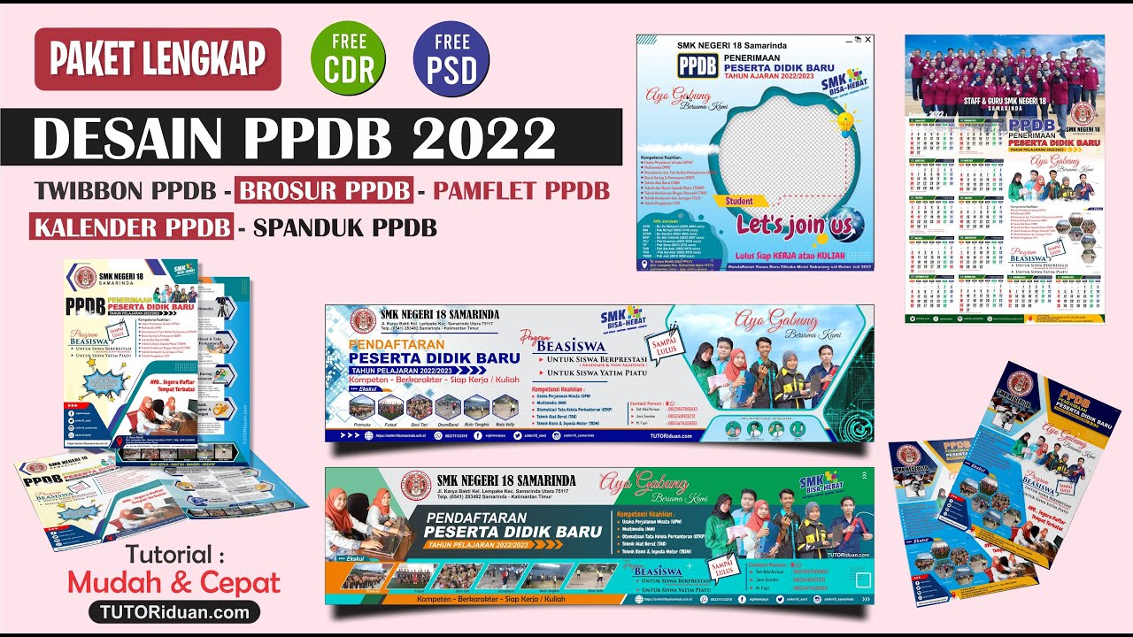 Paket Lengkap Desain Promosi PPDB 2022 (Free CDR & PSD) - Coreldraw ...