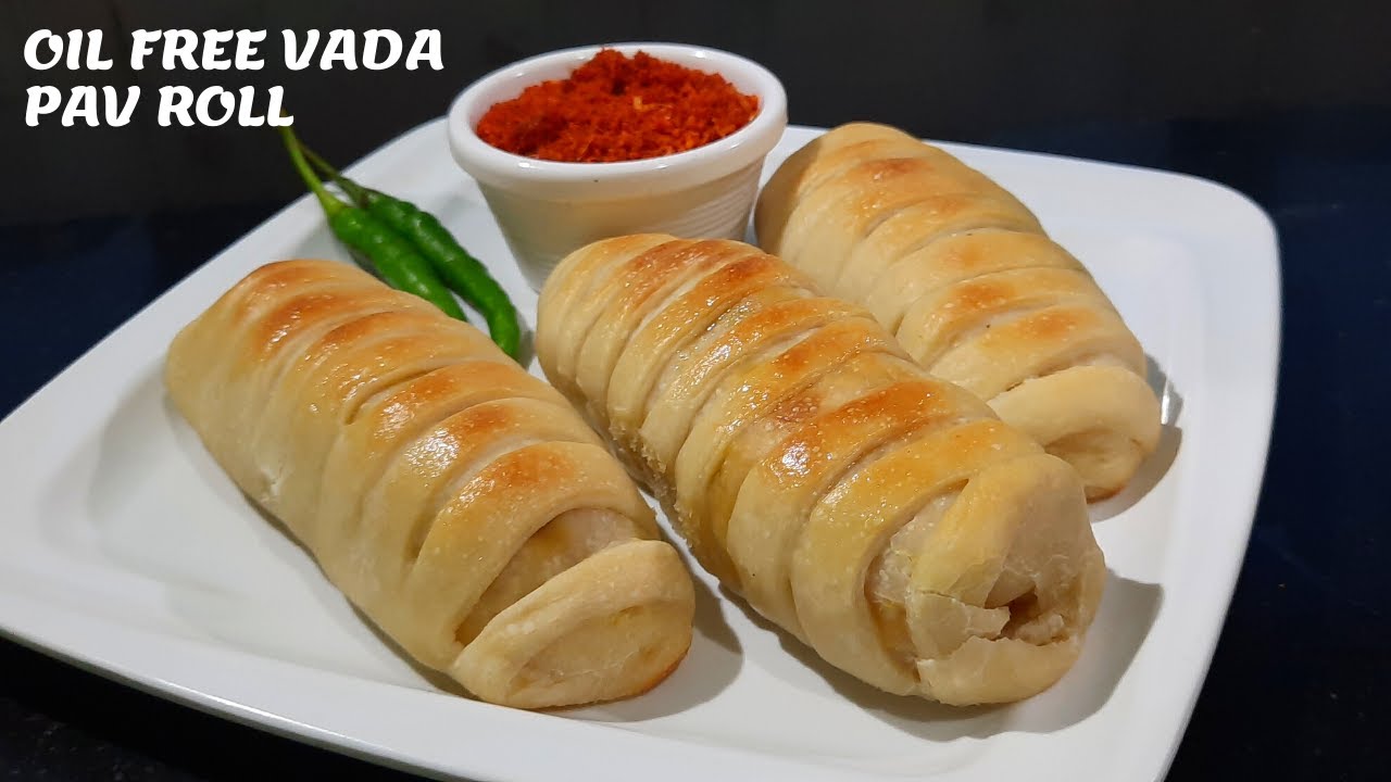 Oil Free Vada Pav Roll - YouTube