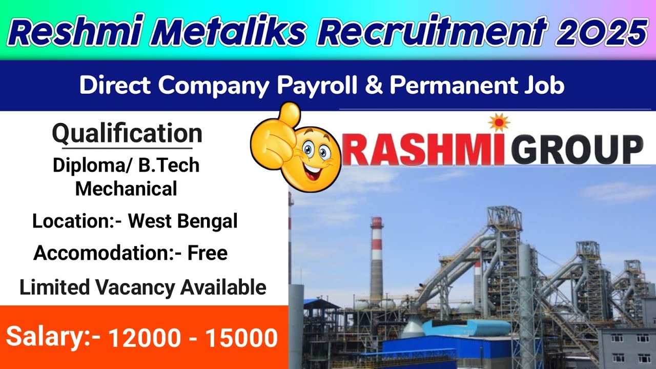 How to Get Job in Rashmi metaliks Ltd kharagpur । Recruitment 2025 ...