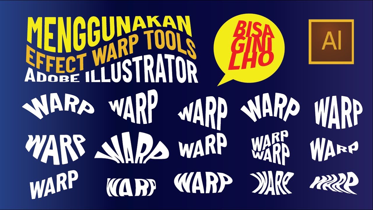 Tutorial Typography | Warp Tools adobe illustrator - YouTube