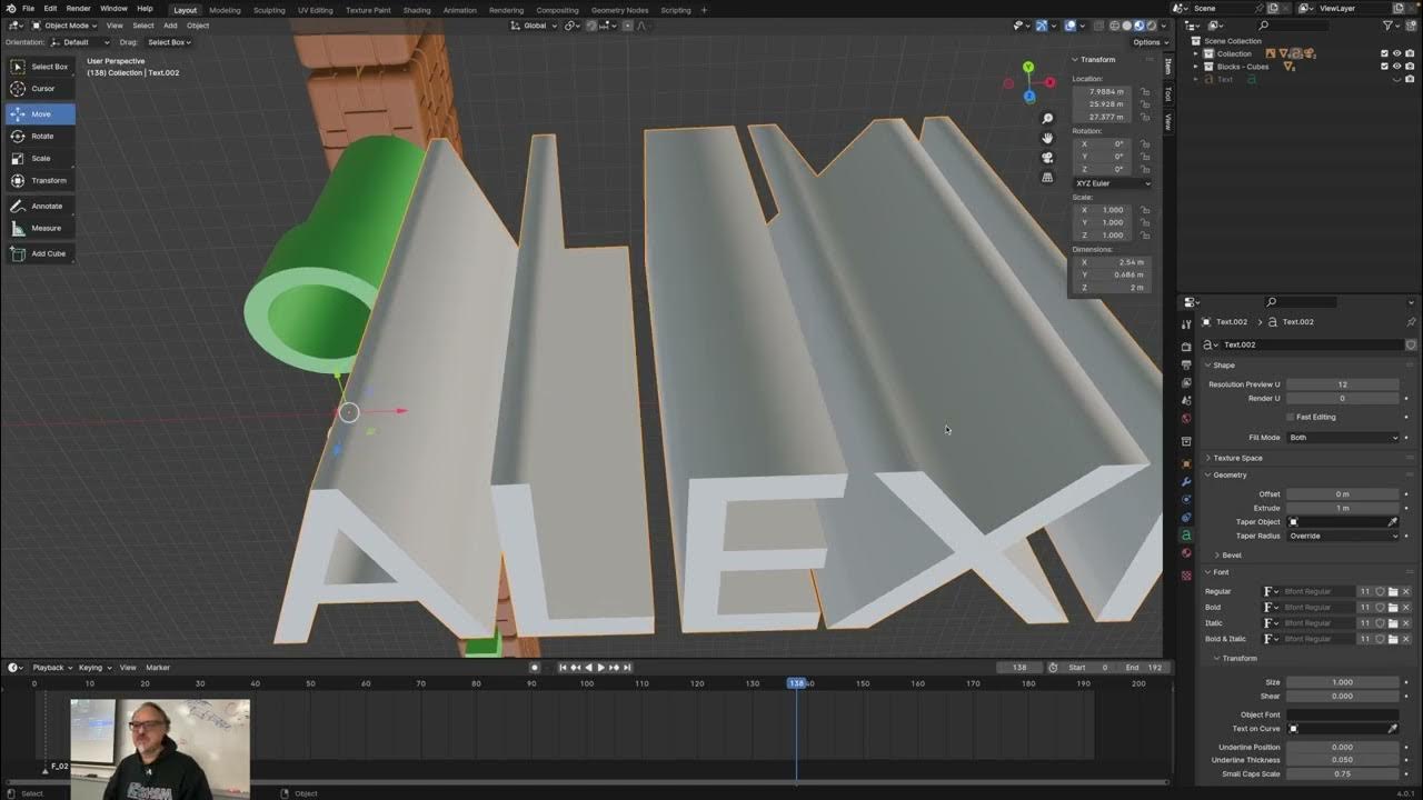 Blender Creating 3D Text - YouTube