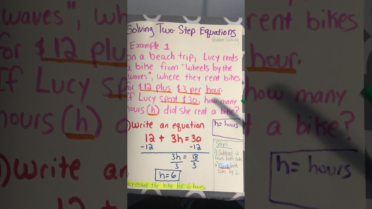 Solving Two Step Equations Problem Solving YouTube Solving Two Step Equations Problem Solving YouTube