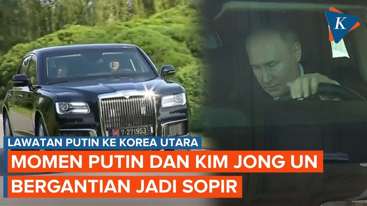 Momen Putin dan Kim Jong Un Gantian Sopiri Limusin Aurus - YouTube