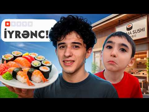Dayım oğlu Şükür İlk Dəfə Suşi Yedi