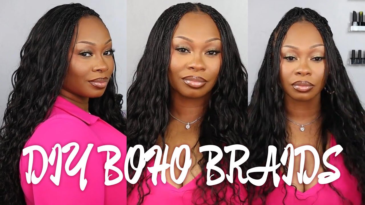 DIY Body Wave Boho Braids - YouTube