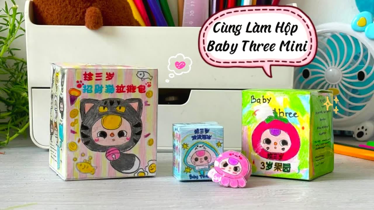 Làm hộp BB3 hải sản phiên bản mini - cách làm baby three bằng giấy ...