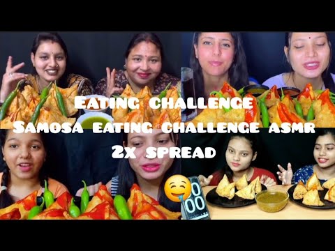samosa eating challenge asmr eating competition 😋 verity of samosa ...