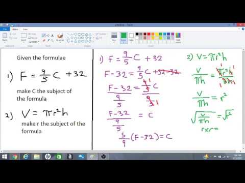 changing the subject of a formula - YouTube