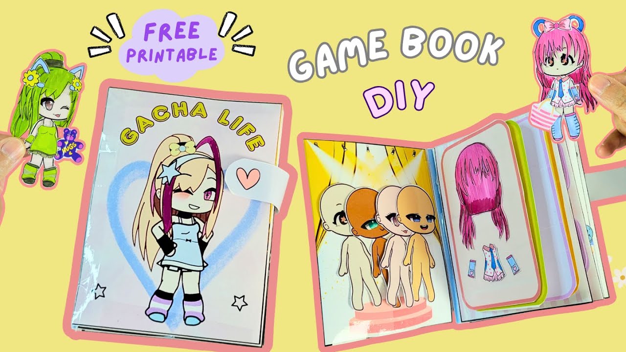 [ ️Tutorial ️] Gacha Paper DIY Game Book | Free Printable 🎁 Cat Mola ...