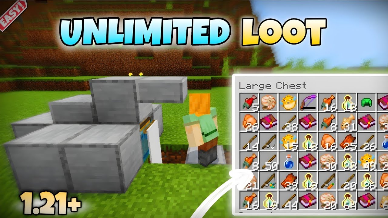 Unlimited loot farm of minecraft 1.22 bedrock & java.#minecraftyoutuber #minecrafteasyfarm # ...
