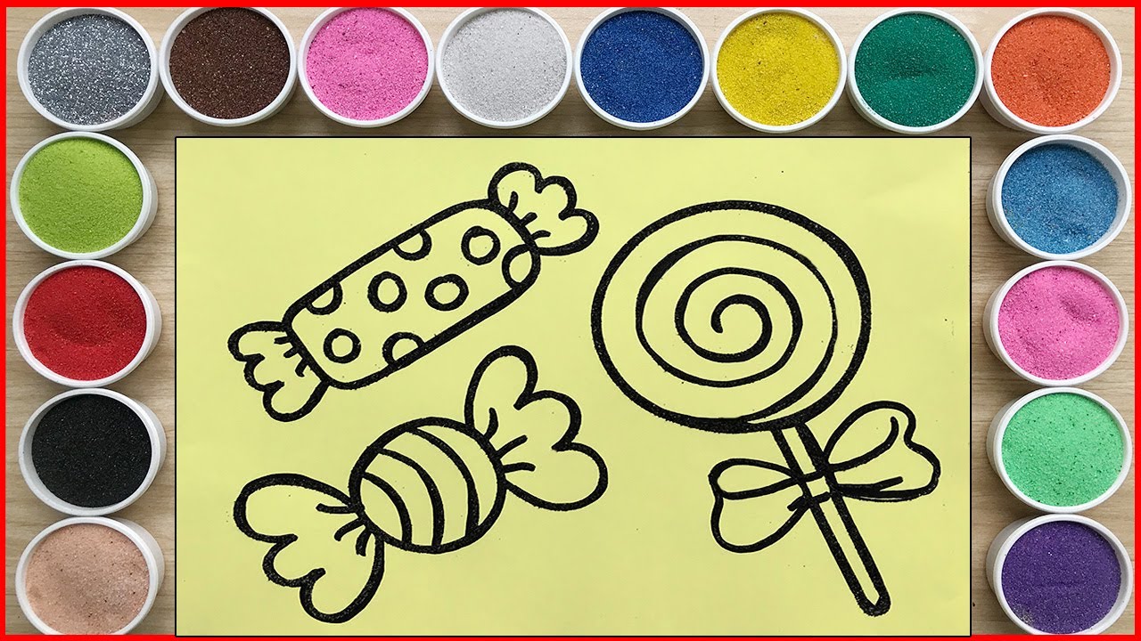 Tô màu tranh cát kẹo cầu vồng 7 màu - Sand painting rainbow candy (Chim ...