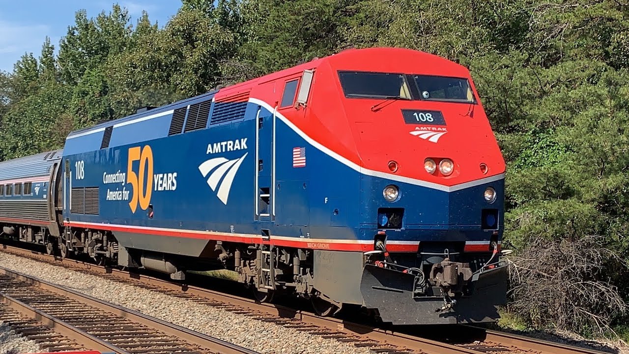 Amtrak “Phase VI” Heritage Unit - P096 - Brooke, Virginia - YouTube
