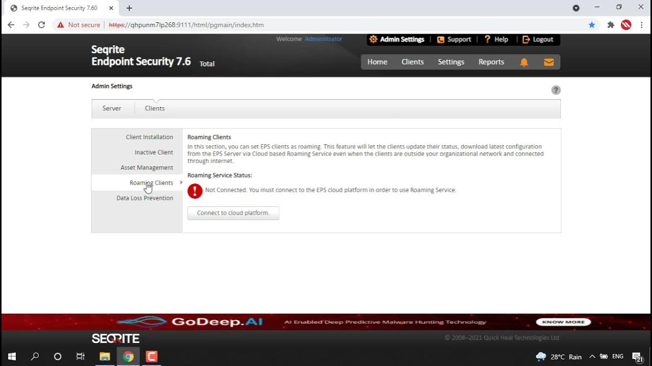 How to enable Roaming service with Seqrite EPS? - YouTube