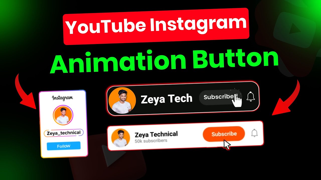youtube subscribe animation button kaise banaye | instagram follow ...