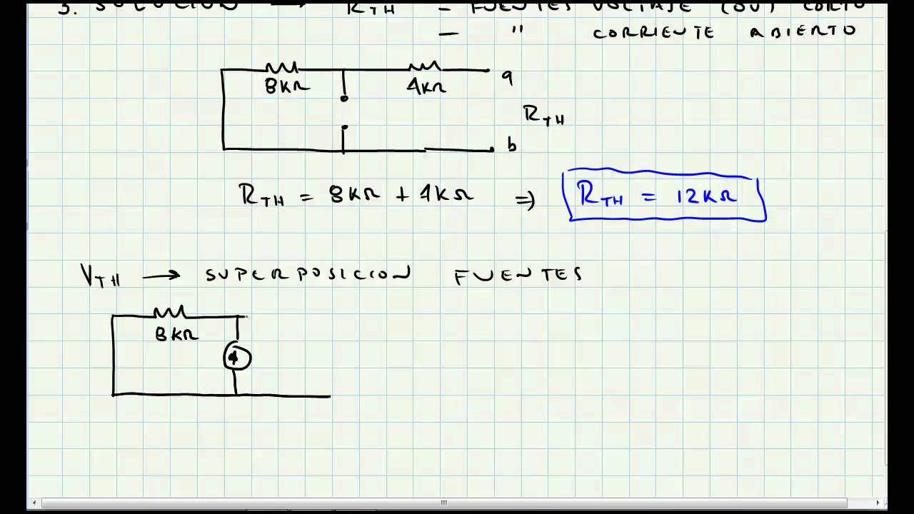 Ejercicio Aplicacion Teorema de Thevenin - Circuitos Electricos - Video ...