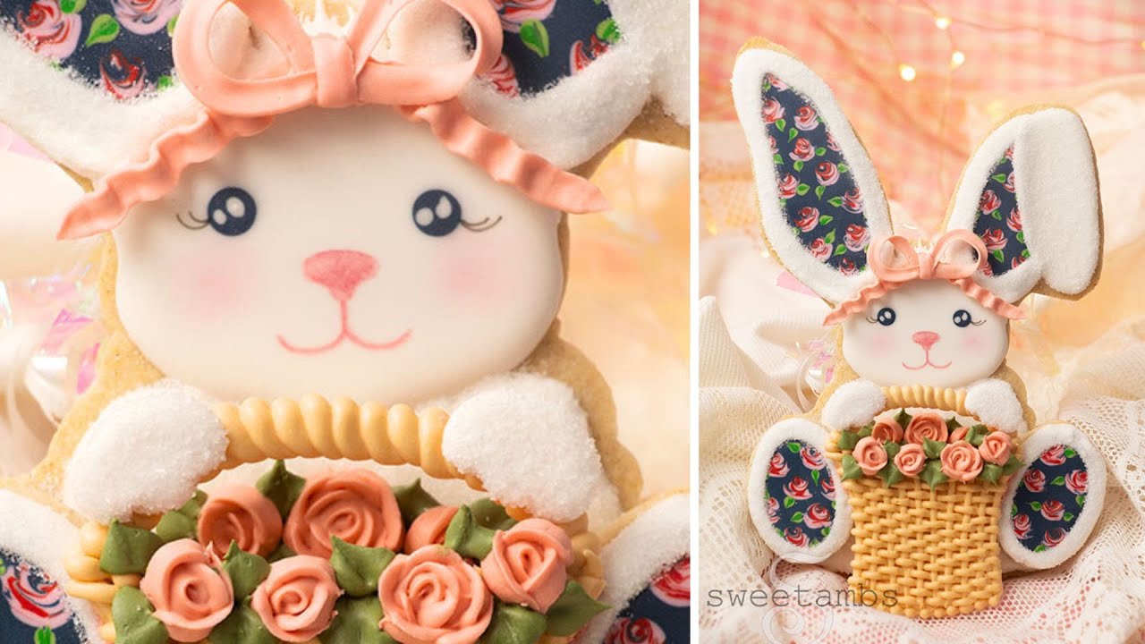 Adorable Easter Bunny Cookie Decorated With Royal Icing - YouTube