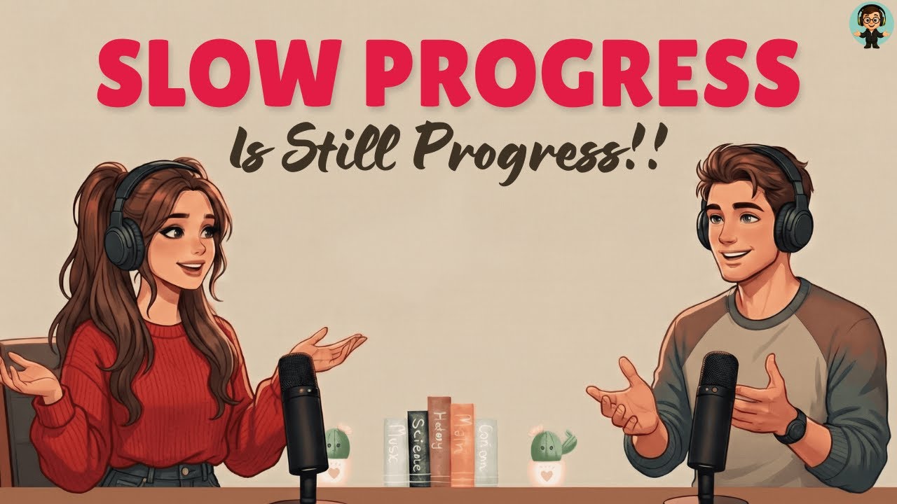 English Podcast Easy Conversation | Slow Progress is Still Progress ...