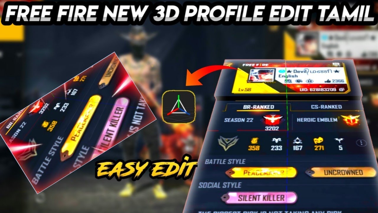 FREE FIRE 3D PROFILE EDITING PREVIEW TAMIL || FREE FIRE NEW TRENDING 3D ...
