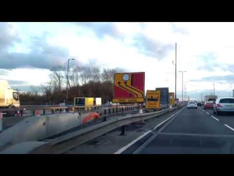 M5 Roadworks Southbound Junction 1 to 2 West Bromwich near Birmingham ...